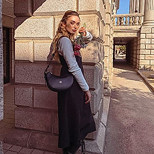 Missnine Shoulder Bag for Women Small Purse Vegan Leather Hobo Bags Crescent Clutch Purses Handbag Ladies Crossbody Bags