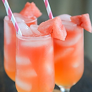 Outside the Box Papers Gold and Pink Stripe and Chevron Paper Straws 7.75 Inches 100 Pack Gold, Pink, White