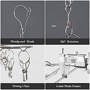 Clothes Drying Racks Clothes Clip Hangers with 36 Clips,Stainless Steel Hangers Clip Dry Hanger Laundry Rack for Drying Lingerie,Bras,Socks,Underwear,Baby Clothes,Brief,Scarf,Diaper,Towel (1 Pack)