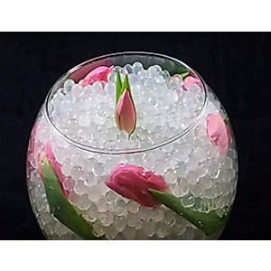 SooperBeads 20,000 Vase Filler Beads Gems Water Growing Crystal Clear Translucent Gel Pearls For Vases, Wedding Centerpiece, Floral Decoration, Plants, Kids Sensory Play Water table activities (Clear)