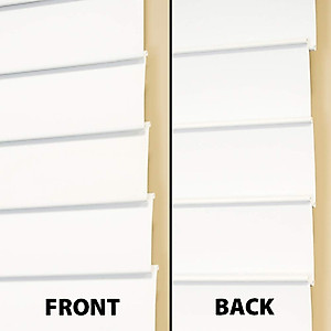 2-inch Flat Slat Faux Wood Cordless Room Darkening Blind for Windows - Starting at $18.97 - (Over 1,000 Custom Sizes), White - 18" W x 48" H
