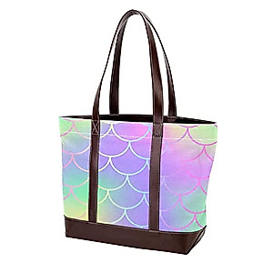 Purses for Women, Tote Bag, Tote Bag for Women, Small Tote Bag, abstract colorful fish scales pattern