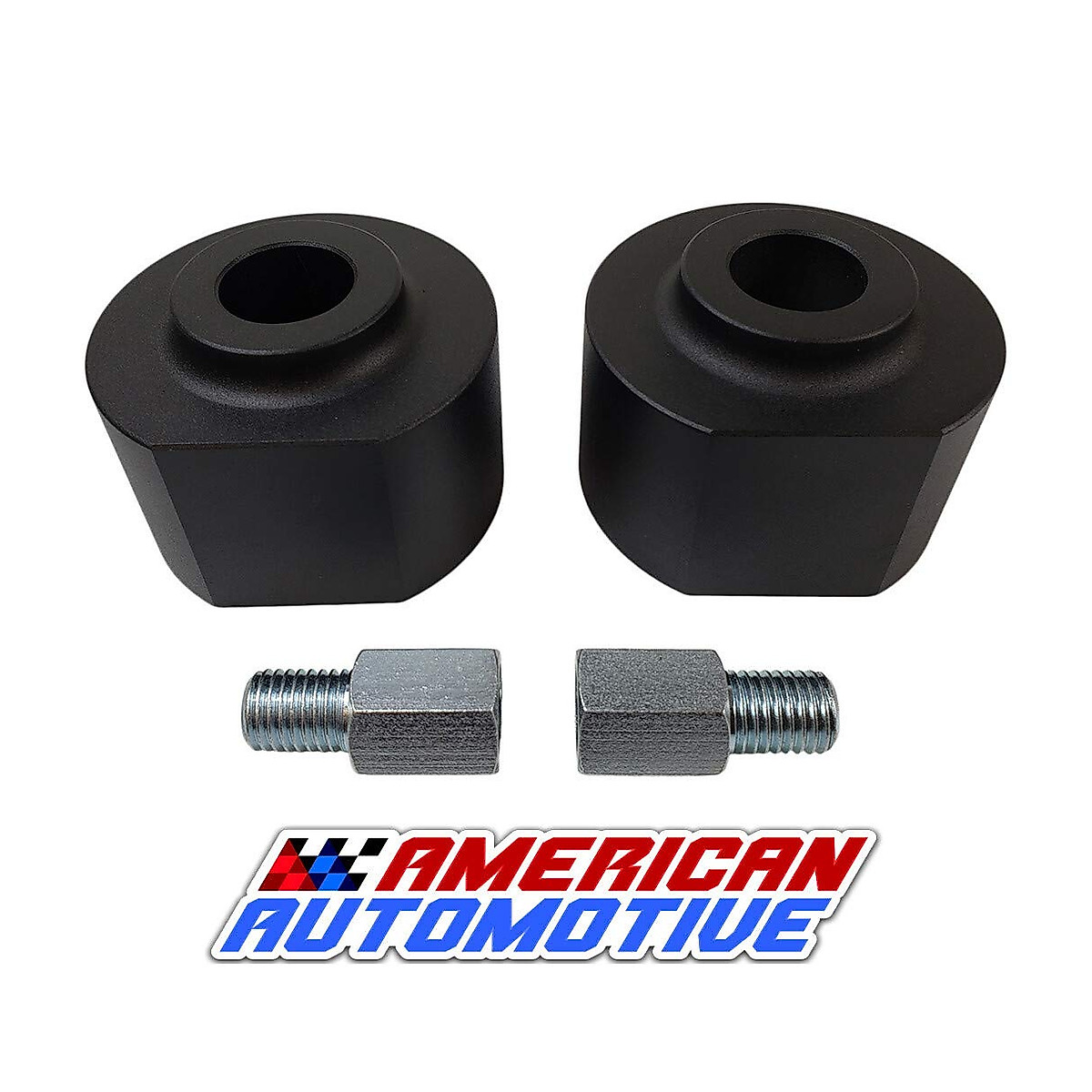 American Automotive Front Leveling Kit for 1999+ F250 F350 Super Duty 3" Front Billet Aluminum Lift Spring Spacers with 3/4" Stud Extenders 2WD