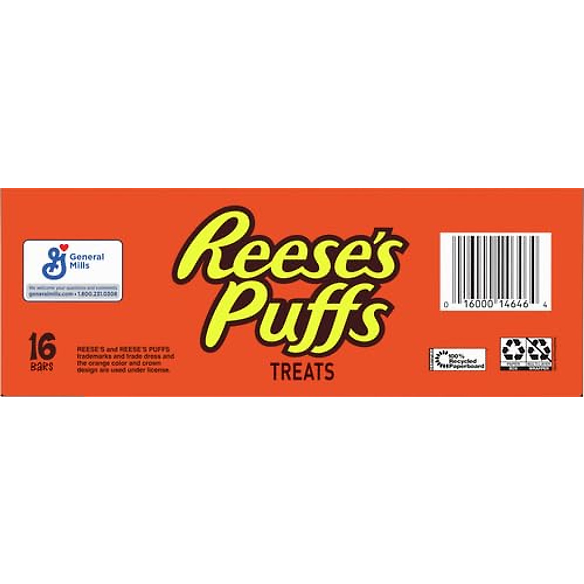 Reese's Puffs Breakfast Cereal Treat Bars, Peanut Butter & Cocoa, 16 ct