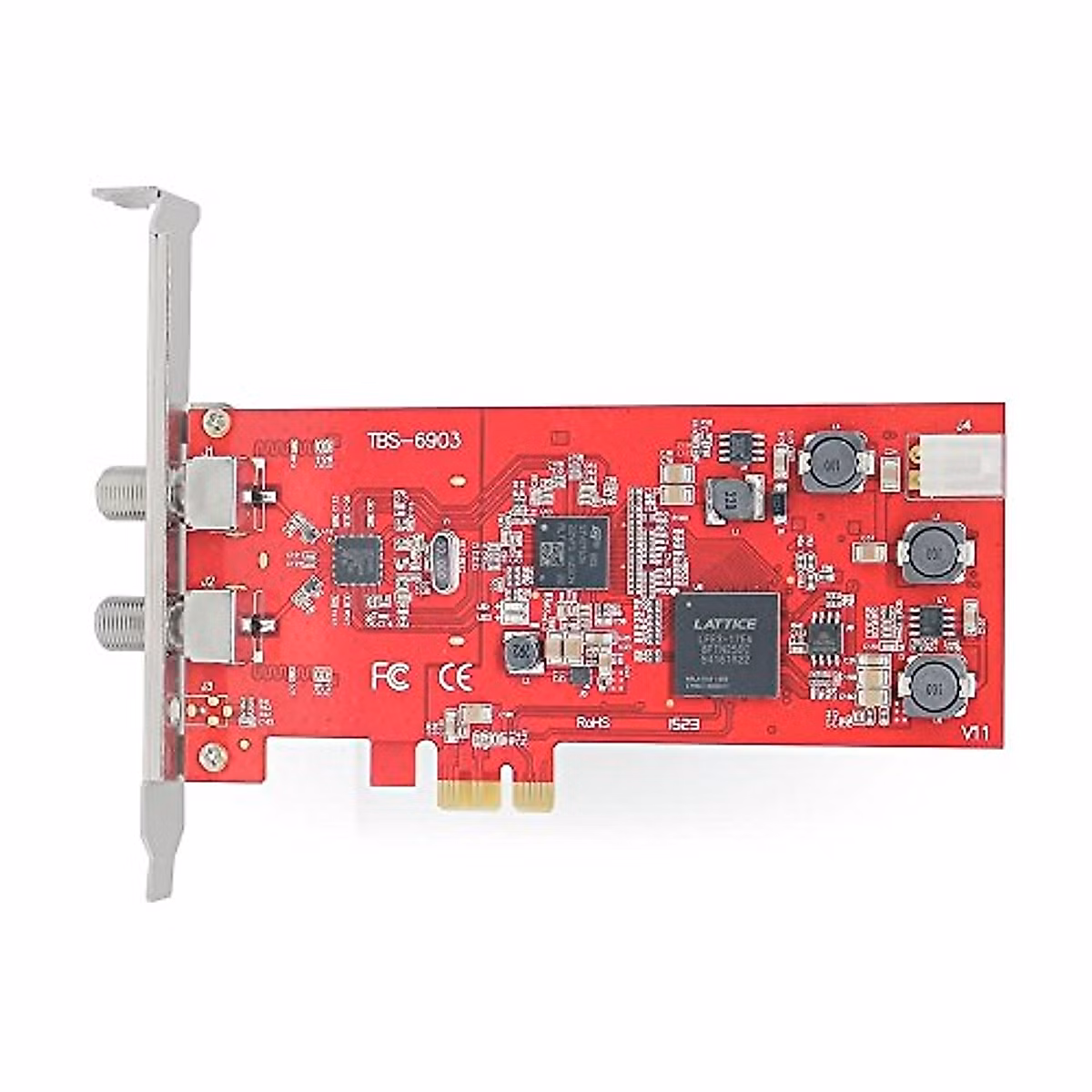 TBS 6903 DVB-S2 Professional Dual Tuner PCI Express Digital Satellite TV Card with Unique DVB-S2 Demodulator Chipset for Receive Special Broadcasted with ACM, VCM, 16APSK,32APSK