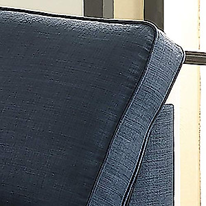 Poundex Bobkona Kemen 2-Pieces Sectional Sofa | Linen-Like Polyfabric Left or Right Chaise | F6989 model | Blue color