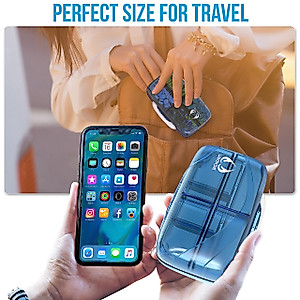 Pill Organizer Airtight Pill Box Large Pill Dispenser Home Travel Supplement Holder Portable Vitamin Sorter Jumbo Size 8 Compartment Airtight Vitamin Container Daily Medicine Travel Essentials