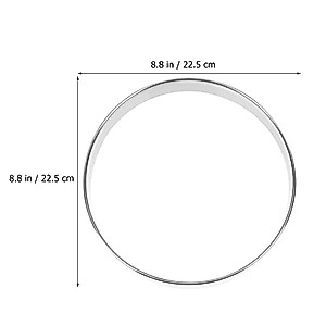 Stainless Steel Muffin Rings Tart Pastry Rings Molds Non Stick Pizza Cutter Rings Egg Pancake Rings Metal Baking Tools Pie Crust Shield for Cakes Desserts Dough Silver 10in