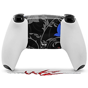 WraptorSkinz Skin Wrap compatible with Sony PS5 DualSense Controller Twisted Garden Gray and Blue (CONTROLLER NOT INCLUDED)