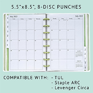 2023 Monthly Planner Refill for 8-Disc Junior Size Discbound Notebooks, Two Pages Per Month, 5-1/2" x 8-1/2"