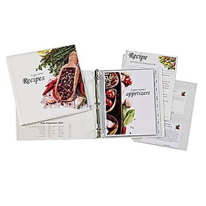 Avery Recipe Organizer Starter Kit, 8 Tab Dividers, 5 Recipe Card Protectors, 10 Sheet Protectors (19915)