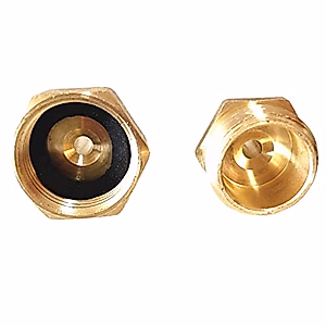 Lead-Free Brass Winterize Blow Out Adapter for Sprinkler Systems Air Compressor Quick Connect 1/4" Quick Connect Plug to GHT 3/4" Garden Hose Fitting for RV, Travel Trailer, Boat & Camper