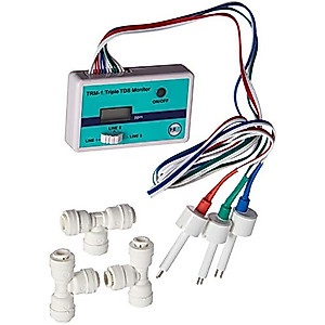 HM Digital Triple Inline RO/DI TDS Monitor with 1/4 inch T-Fittings