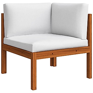 6 Piece Patio Lounge Set with Cushions Cream ,Afternoon Tea Suit,Patio Bar Set,Pool Sofa Set,Lounge Seat,Cafe furniture,Garden Furniture,Entertainment Sofa Set,for Porch,Lawn,Garden,Solid Acacia Wood