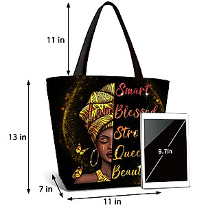 Women Tote Bags African American Black Woman Satchel Handbags Afro Black Girl Shoulder Bag For Beach Work Gym