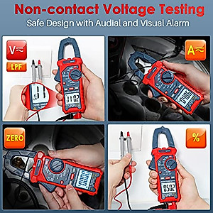 AstroAI Digital Clamp Meter Multimeter 4000 Counts Auto-ranging Amp Tester Measuring AC/DC Voltage & Current, Resistance, Capacitance, Frequency, Continuity, Live Wire Test, NCV Detection