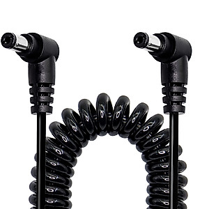 5.5mm x 2.1mm DC Power Extension Cable YACSEJAO 12V DC Right Angle Coiled Power Adapter Extension Cord for CCTV Security Camera,IP Network Camera,DVRs and More Devices