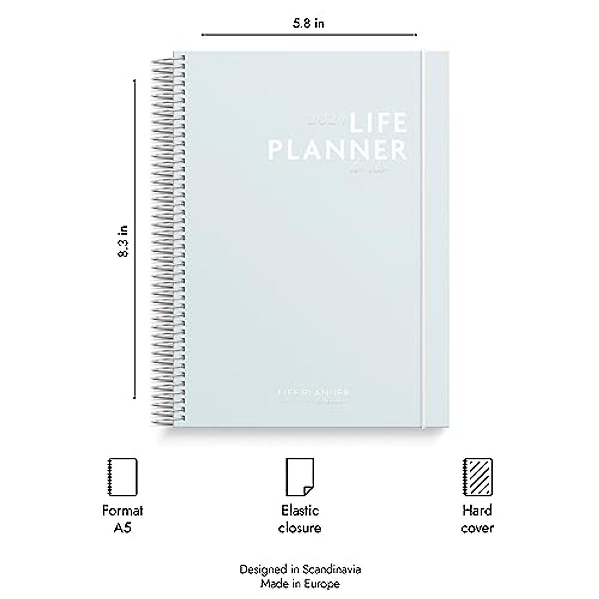 Burde Planner 2024 | Daily & Weekly Planner | Life Planner To Do | Elastic Band Closure, Hardcover | Planner 2024 | Organized living | December 18, 2023 to January 5, 2025