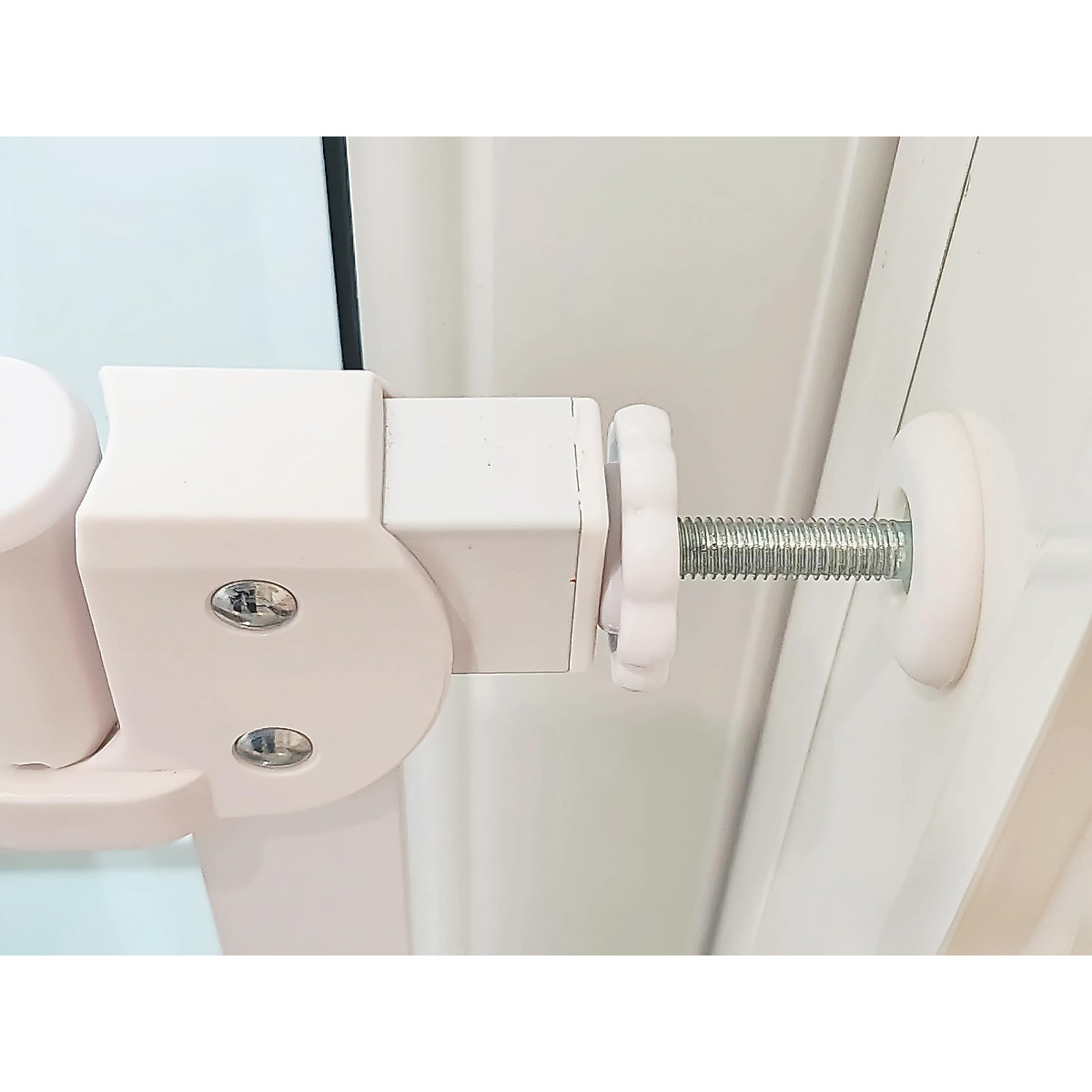 4 Pack Baby Gate Threaded Spindle Rod 8MM(M8), Replacement Screw Bolts Hardware Parts Kit for Pet & Dog Pressure Mounted Safety Door & Stair Gates (a White)