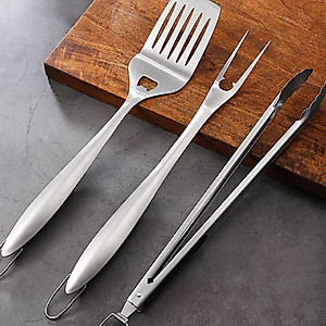 Yardwe 1 Set Barbecue Tool Set Grill Cooking Utensils BBQ Brush Silicone BBQ Sauce Barbecue Sticks Barbecue Fork Stainless Steel Grill Outdoor Barbecue Tool Barbecue Mat Portable