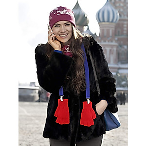 SATINIOR Mitten Clips Fully Adjustable (23.6-47.2 Inch) Glove Clips Elastic Gloves Clip for Kids (Royal Blue)