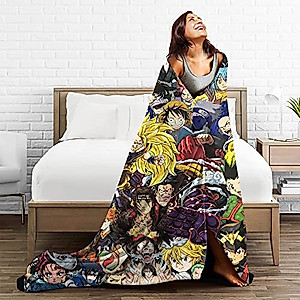 Anime Characters Super Soft Flannel Throw Blanket Warm Cozy Flannel Blanket Lightweight Shaggy Air Conditioner Blankets Apply to Couch Bed Office Etc Blanket 80"x60"
