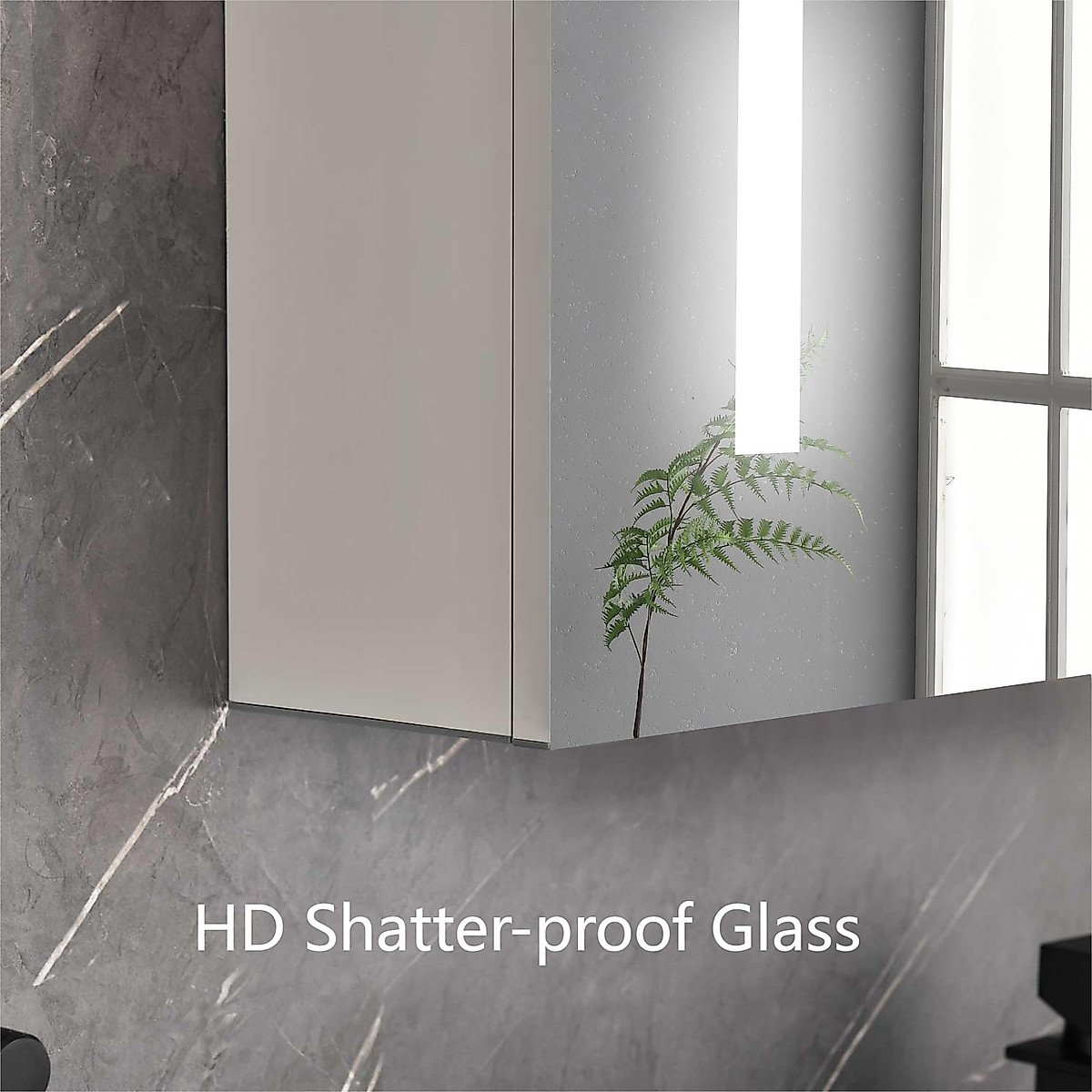 THNIKRE Medicine Cabinet with Lights, 40"X30" Anti-Fog Recessed Or Surface Medicine Cabinet with Mirror, with Electrical Outlet & USB, 3X Makeup Mirror, Dimmable, Adjustable Color Temperature