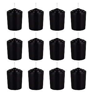 Mega Candles 12 pcs Unscented Black Votive Candle, Hand Poured Wax Candles 15 Hours 1.5 Inch x 2.25 Inch, Home Décor, Wedding Receptions, Baby Showers, Birthdays, Celebrations, Party Favors & More