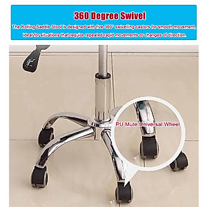 NUNETH Saddle Chair Dental Hygienist, 48-58 Cm Saddle Stool Rolling Chair with Adjustable Back Rest, Ergonomic Medical Salon Chair for Hospital (Color : Blue)