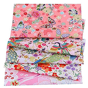 ACCOCO 30pcs 8" x 10"(20cm x 25cm) Cotton Craft Fabric Bundle Squares Patchwork,Japanese Style Cotton Wrapping Cloth Squares Quilting Fabric, Bundles of Fabric for DIY Patchwork Sewing