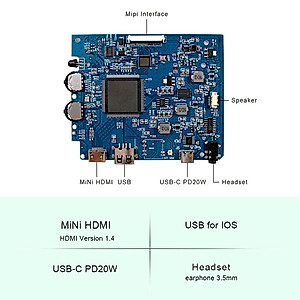 VSDISPLAY 10.1 Inch 1280x800 IPS LCD Screen with Mini HD-MI USB LCD Controller Board VS-TY266H-V837,Supports Image Rotation,for Phone/PC/Laptop/Computer Extended Display Panel