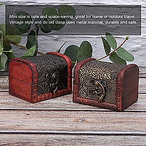 ZZYINH AN207 2Pcs Handcrafted Wooden Vintage Jewelry Storage Box Delicate Candy Box Jewelry Collection Necklace Bracelet Ring Holder Case New Small Jewelry