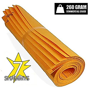 Super Shammy Cloth. The Newest Original German Shammy - Commercial Grade Drying Chamois. 7 Orange Large