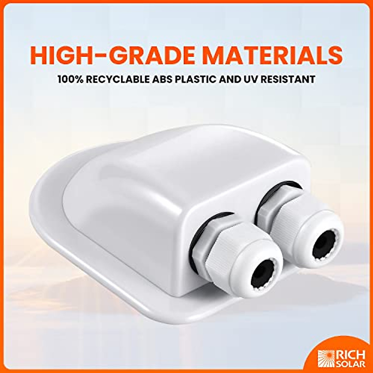 RICH SOLAR Solar Double Cable Entry Gland Box Solar Double Cable Entry Housing for RV Trailer Boat All Cable