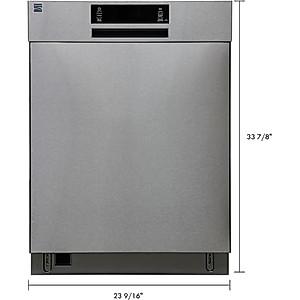 Kenmore 24" Built-In Stainless Steel Tub Dishwasher with SmartWash, Smart Dry, and MoreSpace Adjustable Rack, Energy Star Certified, Fingerprint Resistant Stainless Steel