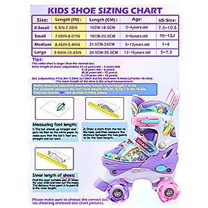 Rainbow Unicorn Kids Roller Skates for Girls Boys Toddler Ages 3-6,4-Pejiijar Adjustable Roller Shoes with Luminous Wheels for Birthday Xmas Gifts.