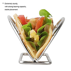 YellRin Taco Holder Stainless Steel Taco Holders Stands Set of 4 Racks Holds Soft or Hard Shell Tacos - for Burritos and Tortillas Holder