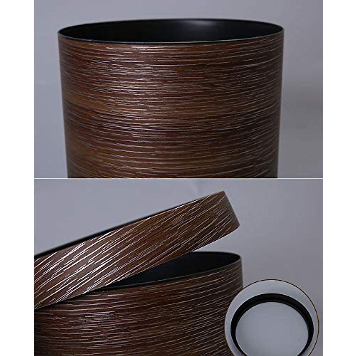 Daliuing 10L Trashcan Waste Basket Living Room no lid Press Ring Size Paper Basket Toilet Trash can Swing Waste Basket for Bathrooms, Kitchens, Home Offices, Dorm Rooms