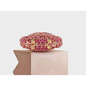 UMREN Cute Owl Clutch Women Crystal Evening Bags Luxury Handbag Rhinestone Wedding Party Purse Fuchsia