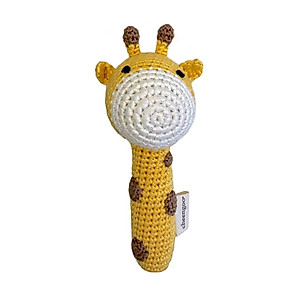 Cheengoo Organic Crocheted Stick Rattle - Giraffe