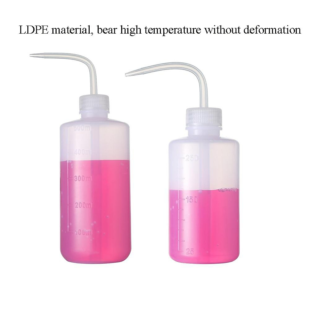 Ronyes Lifescience Wash bottle LDPE Plastic Squeeze Bottle Set Watering Can with Narrow Mouth 250ml 500ml
