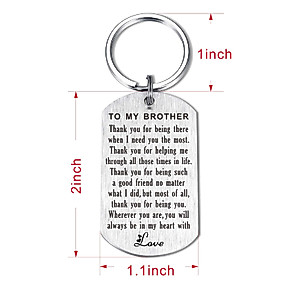 Gifts for Brother - Brother Birthday Gifts - Wherever You Are You Will Always Be in My Heart - Brother Birthday Christmas Graduation Keychain Necklace