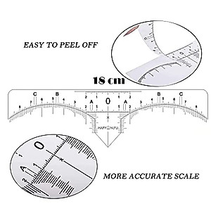 10/50/100 Pcs Disposable Eyebrow Ruler Sticker for Microblading, Adhesive Eyebrow Measurement Ruler, Eyebrow Ruler for Tattoo Makeup - Perfect Eyebrow Makeup Tool (100Pcs)