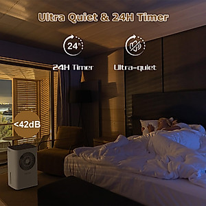2500 Sq. Ft 30 Pint Dehumidifier, Dehumidifiers for Home Basement with Drain Hose, COLAZE Dehumidifiers for Large Room with Auto or Manual Drain, 24 Hours Timer, 0.58 Gallon Water Tank, Auto Defrost, Overflow Protection