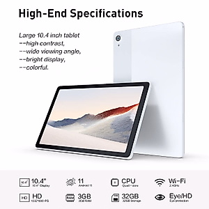 neoregent Tablet 10.4 inch 3GB RAM 32GB ROM WiFi 6 Android 11 6000mAh HD 1332 * 800 Quad Core Tablets (Silver)