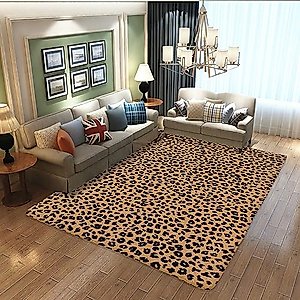 LUCKYLEI Leopard Print Area Rug, Vintage Art Leopard Print Fashion Area Rug Runway Kitchen Bedroom Living Room Floor Rug Kids Room Decor Farmhouse Decor 19.6x31.5inches