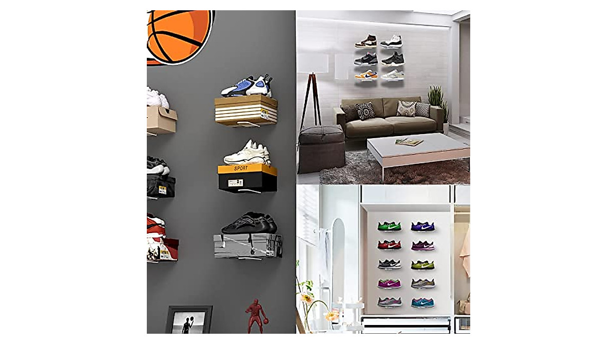 Acrylic Floating Shoe Display Shelves - Stylish & Functional