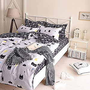Vanson Black Bed Pillowcase Duvet Cover Quilt Cover Set 3D Print Decoration 3 Pieces Set Twin Size