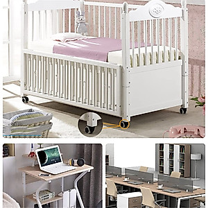 Computer Chair, Universal Office Chair Wheels 4pcs M10 Wearable Rubber Swivel Caster Smooth Rotate Mute Rollers Furniture Hardware