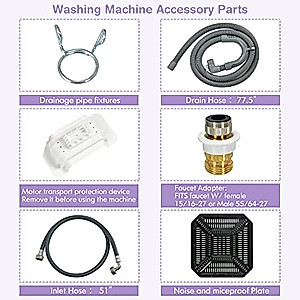 Mayjooy Portable Washing Machine, 8lbs Full-Automatic Washer and Spinner Combo w/6 Programs, 6 Water Levels & Built-in Drain Pump, 2-in-1 Compact Laundry Washer for RV/Dorm/Apt (Purple)